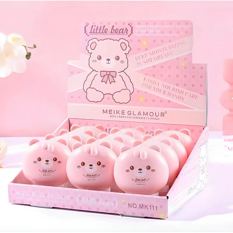 Display of 12 (€1,55 each): "LITTLE BEAR" HAND CREAM - MEIKE GLAMOUR ...