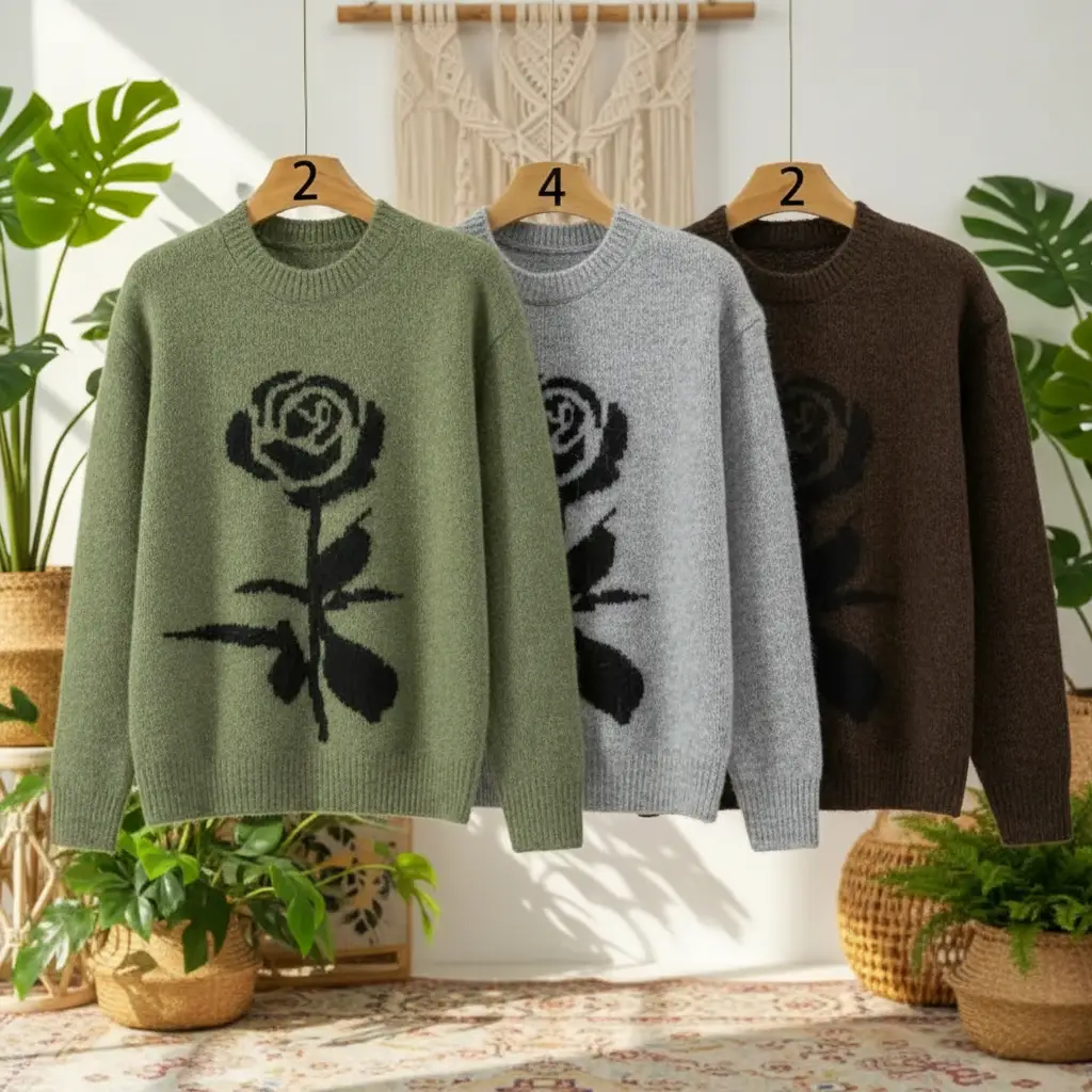 Lot de 12 (11,50€ Pièce) : 🌸 Pull Motif Fleur - Mélange de couleurs ...